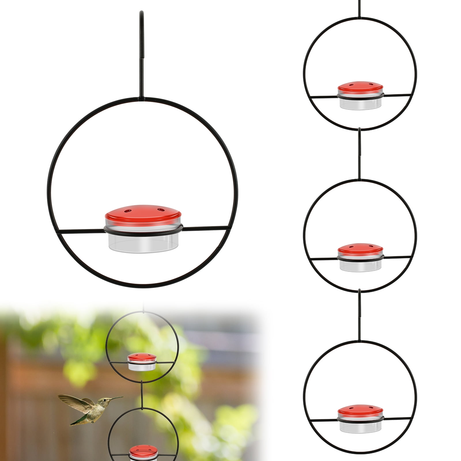 3Pcs Circular Hanging Hummingbird Feeder Portable Circular Hanging Bird Feeder Decorative ...