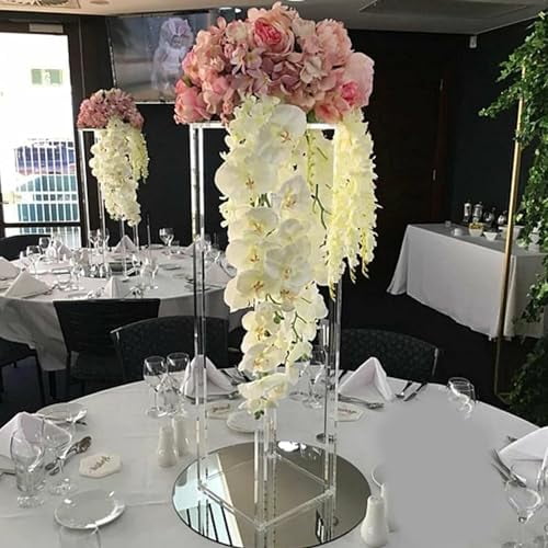 3Pcs -Clear Acrylic Vases Flower Stand Party Wedding Centerpieces ...