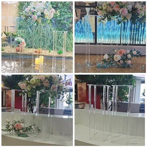 3Pcs -Clear Acrylic Vases Flower Stand Party Wedding Centerpieces ...