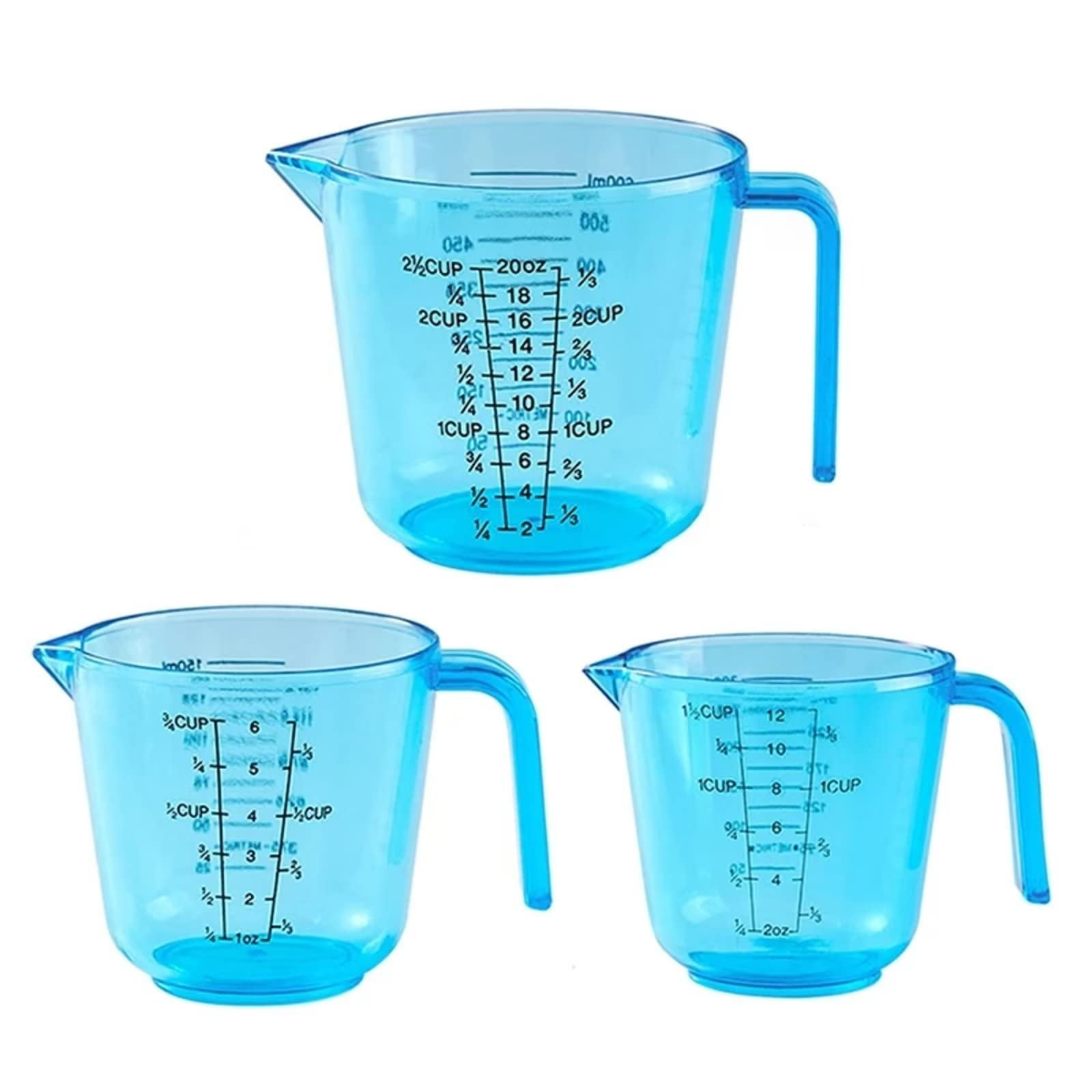 3Pcs Clear Measuring Cups Set, Liquid Measuring Cups for Kitchen - BPA ...