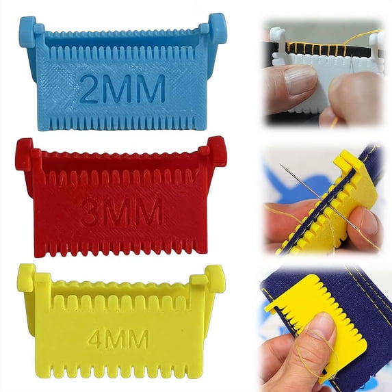 3Pcs Clip-On Sewing Ruler,Edge Stitch Lock & Sewing Gauge,Stitch Guide ...