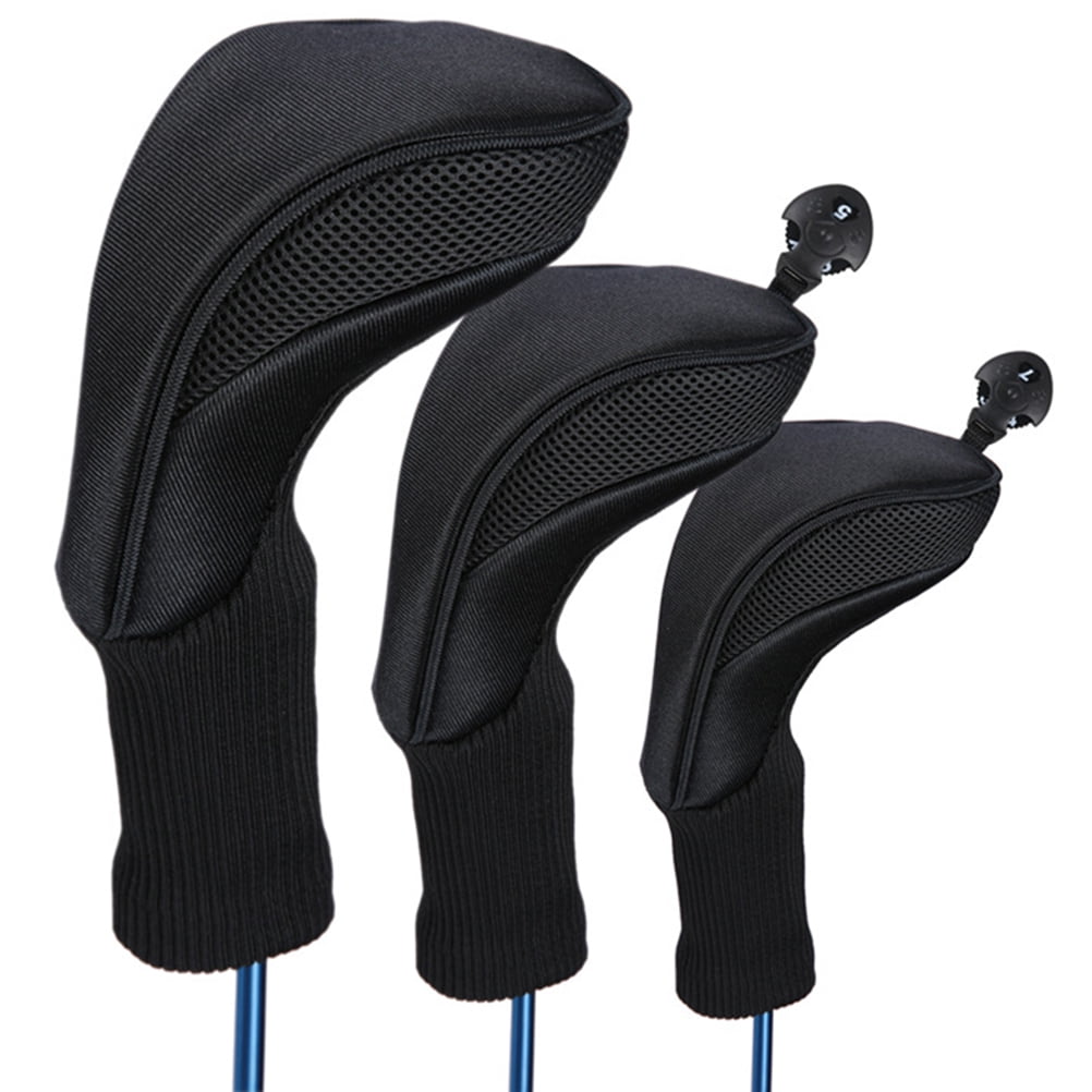 3Pcs Club Head Covers Set 1 3 5 Fairway Wood Club Driver Headcovers ...