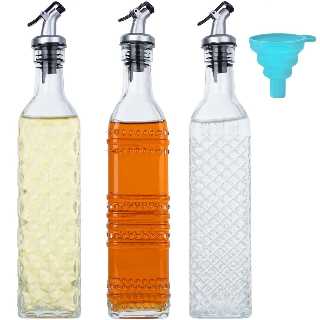 3Pcs Coffee Syrup Dispensers, Vintage Glass Bottles, Leak-Proof Kitchen ...