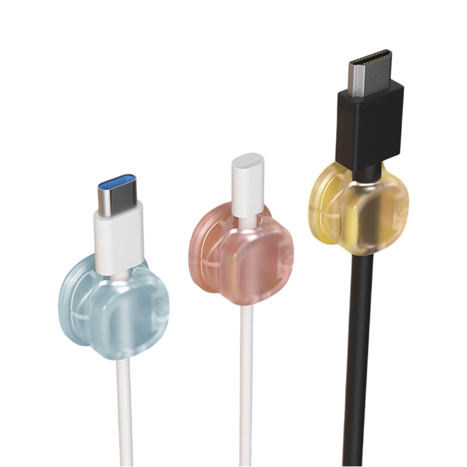 3Pcs Cord Clips Acrylic Adhesive Cable Holders for Desk Nightstand Car ...