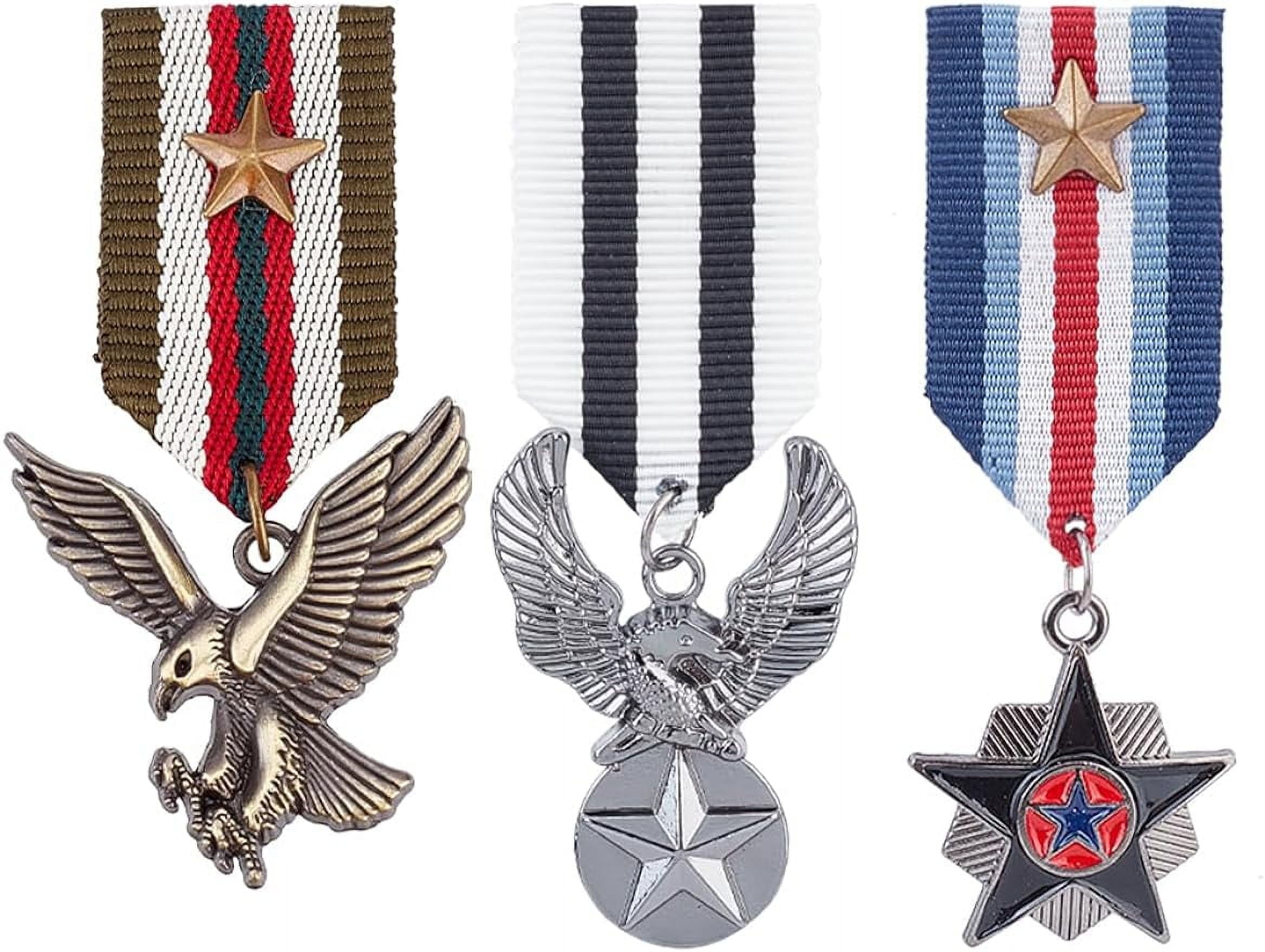 3Pcs Costume Military Badge Medal 3 Style Alloy Medal Brooch Pin ...