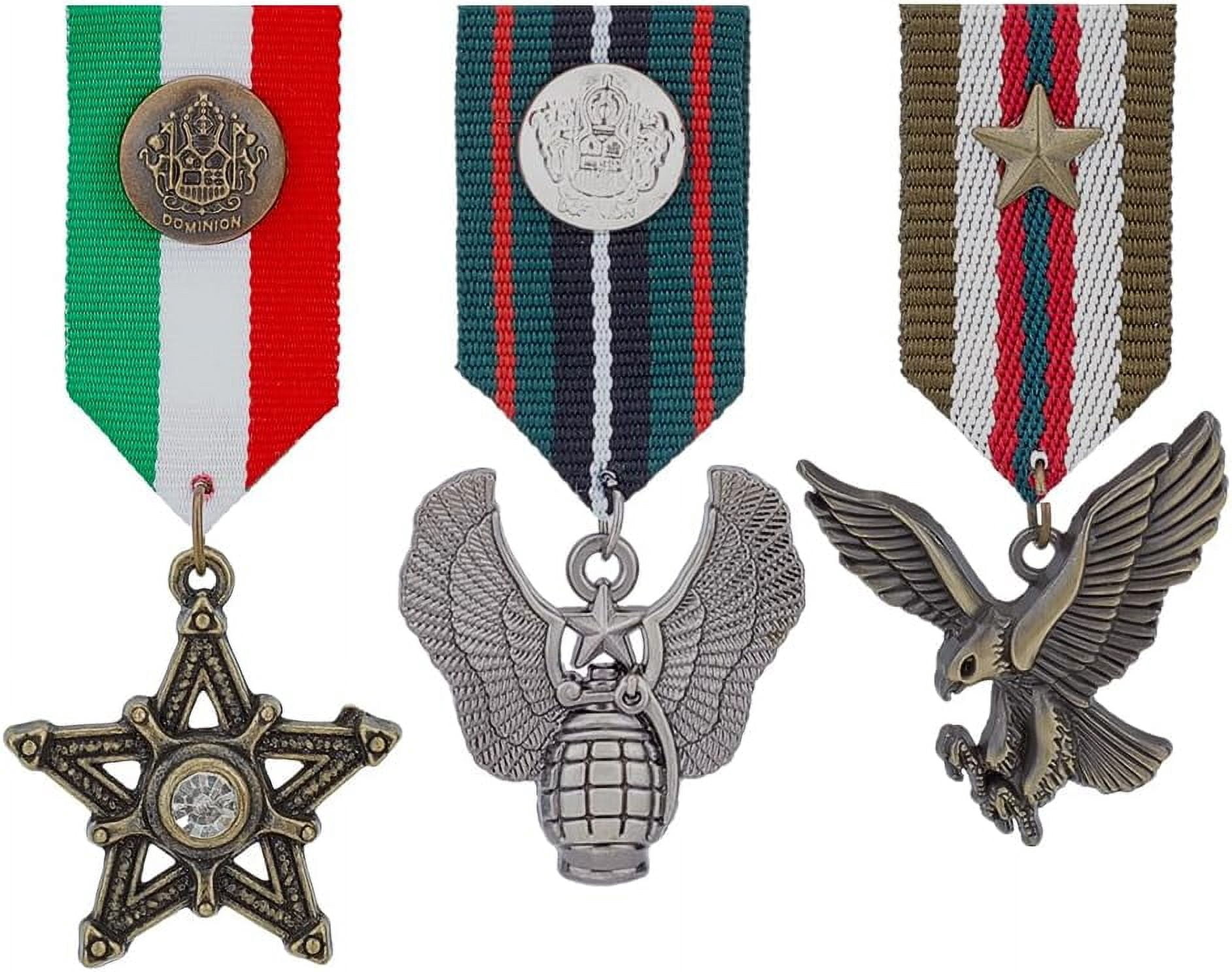 3Pcs Costume Military Badge Medal 3 Style Alloy Medal Brooch Pin ...