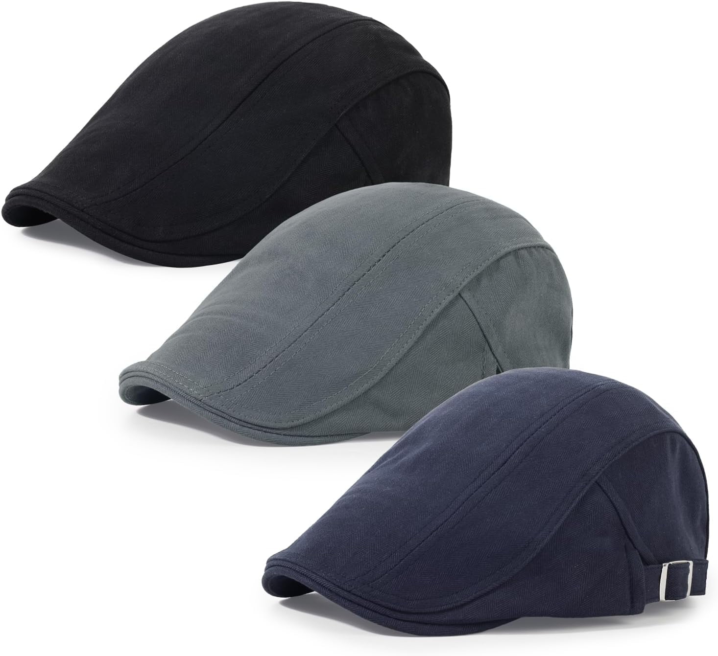 3Pcs Cotton Newsboy Hat for Men Cool Adjustable Flat Cap - Walmart.com
