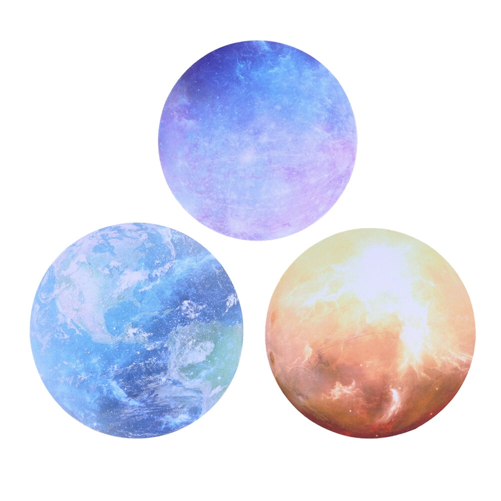 3Pcs Creative Round Mouse Pad Planet Pattern Series Mat Romantic Gaming ...