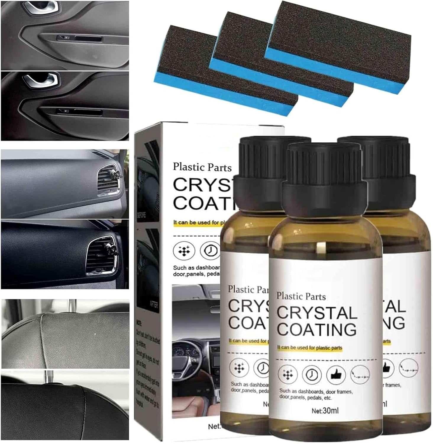 3Pcs Crystal Coating for Car, Plastic Parts Crystal Coating, Cristal ...