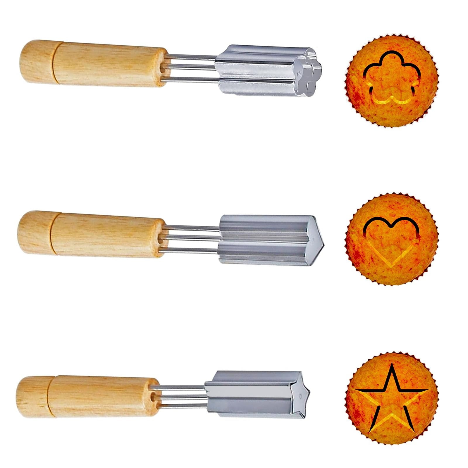 3Pcs Cupcake Corer, Stainless Steel Cake Cupcake Corer Tool Reusable ...