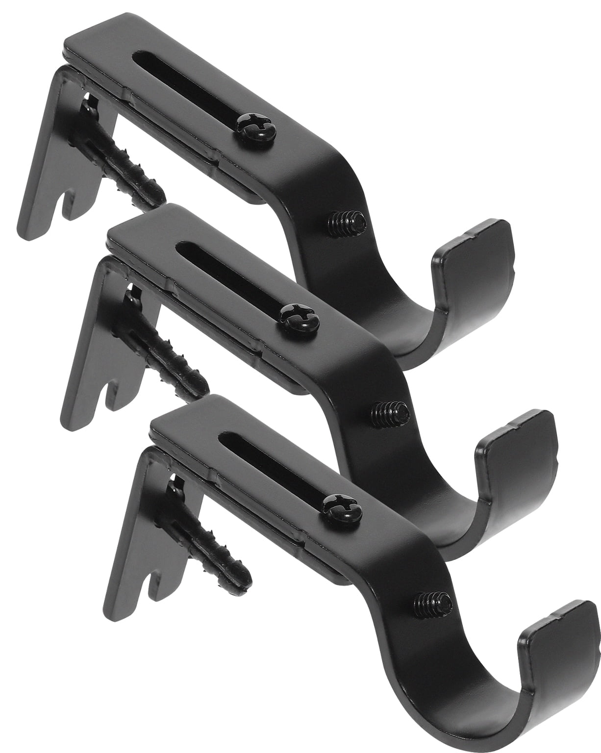 3Pcs Curtain Rod Brackets Adjustable Drapery Rod Holders Window Curtain ...