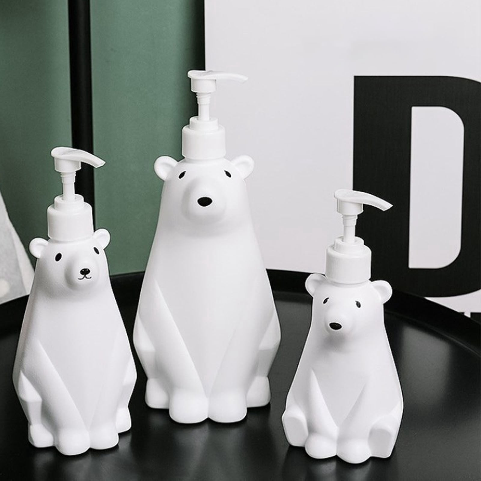 3Pcs Cute Polar Bear Soap and Lotion Dispenser for Kitchen or Bathroom ...