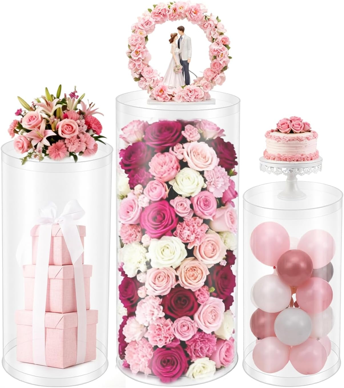 3Pcs Cylinder Stands for Party, Large Cylinder Tables for Parties ...