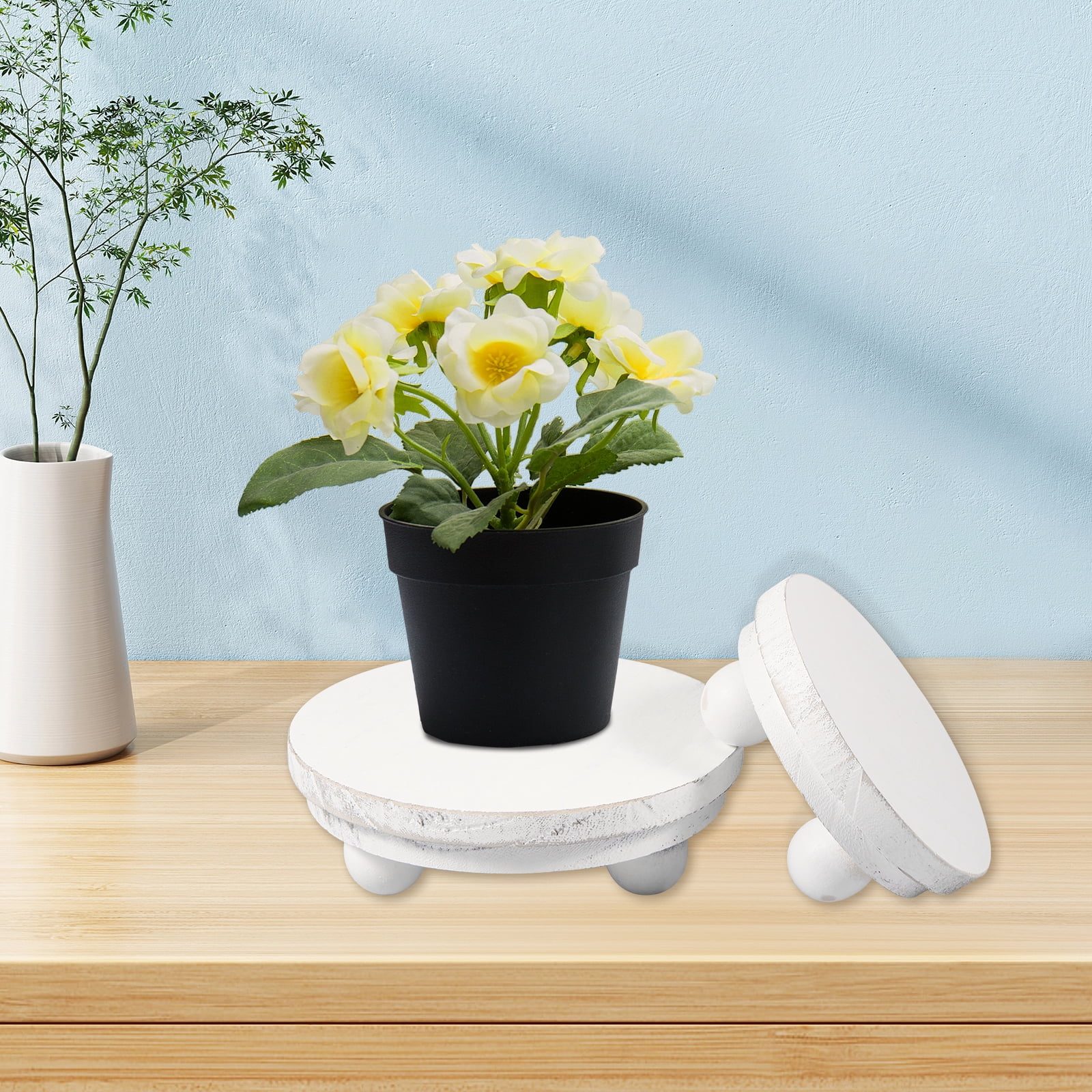 3Pcs Decor Wood Risers 3 Size Stackable Wooden Stool Display Stand ...