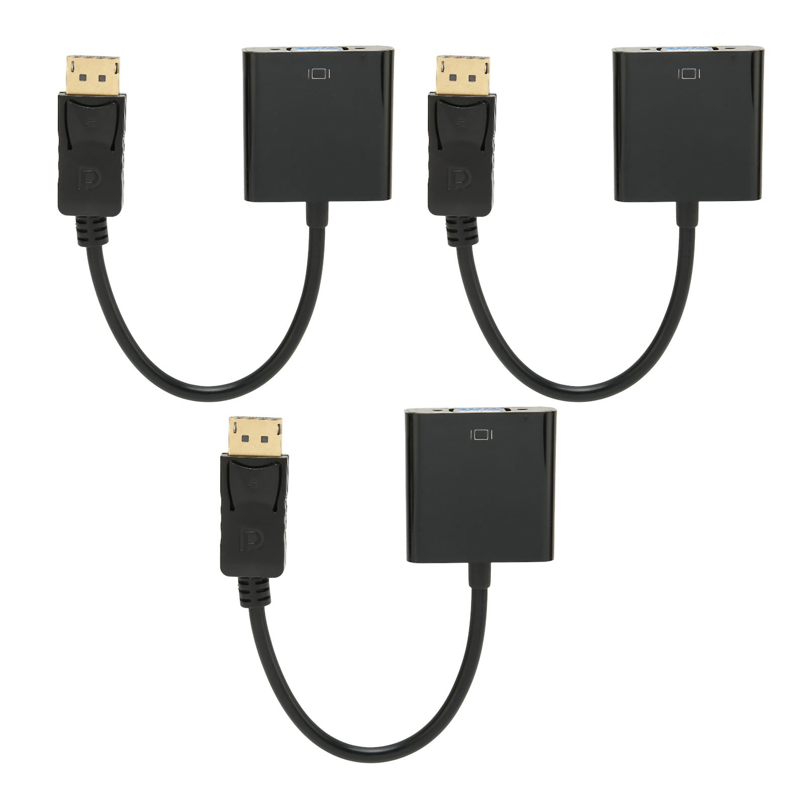 3Pcs DP to VGA Adapter 1920x1080 F 60Hz Gold Plated Compact Design ...