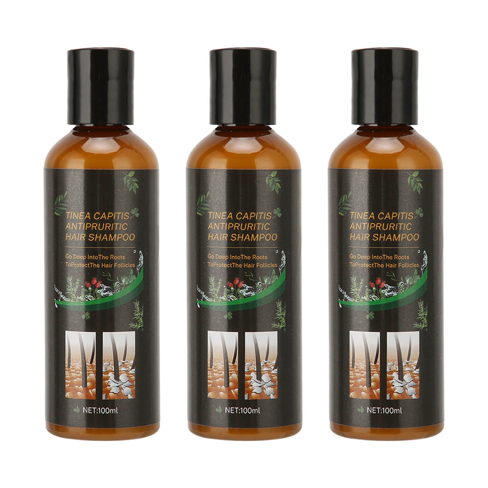 3Pcs Dandruff Removal Shampoo 100ml Anti Itch Oil Control Nourishing ...