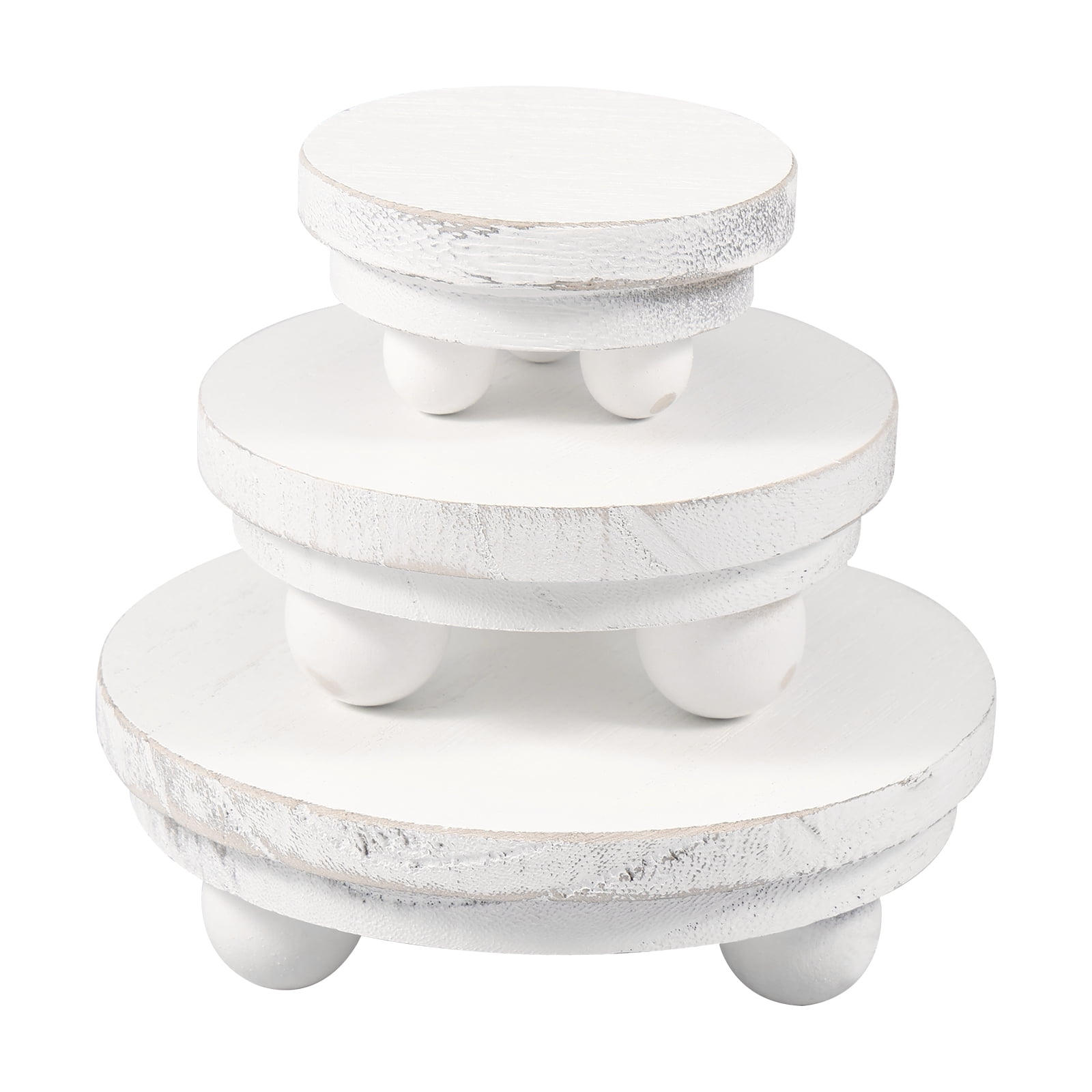 3Pcs Decor Wood Risers 3 Size Stackable Wooden Stool Display Stand ...