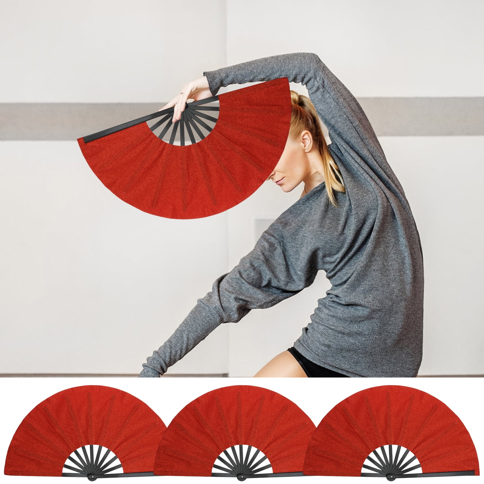 3Pcs Decorative Folding Hand Fan Portable Rave Clacking Hand Fan Rave ...