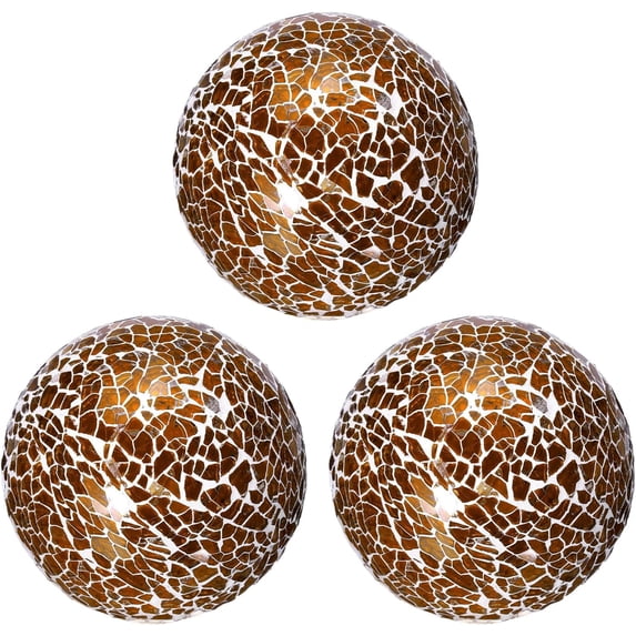 3Pcs Decorative Glass Balls 3.15 Inch Orbs Centerpiece Balls Mosaic ...