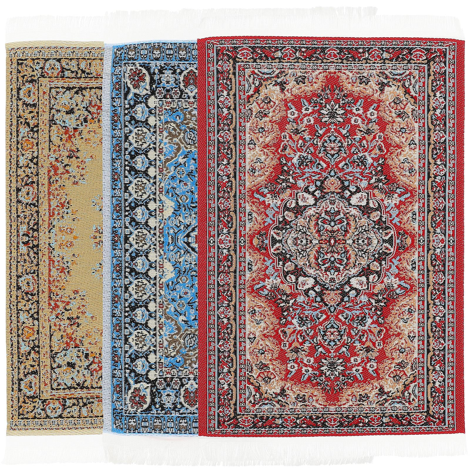 3Pcs Delicate Mat Decor Mini House Floor Mat Miniature Carpet Door Mat ...