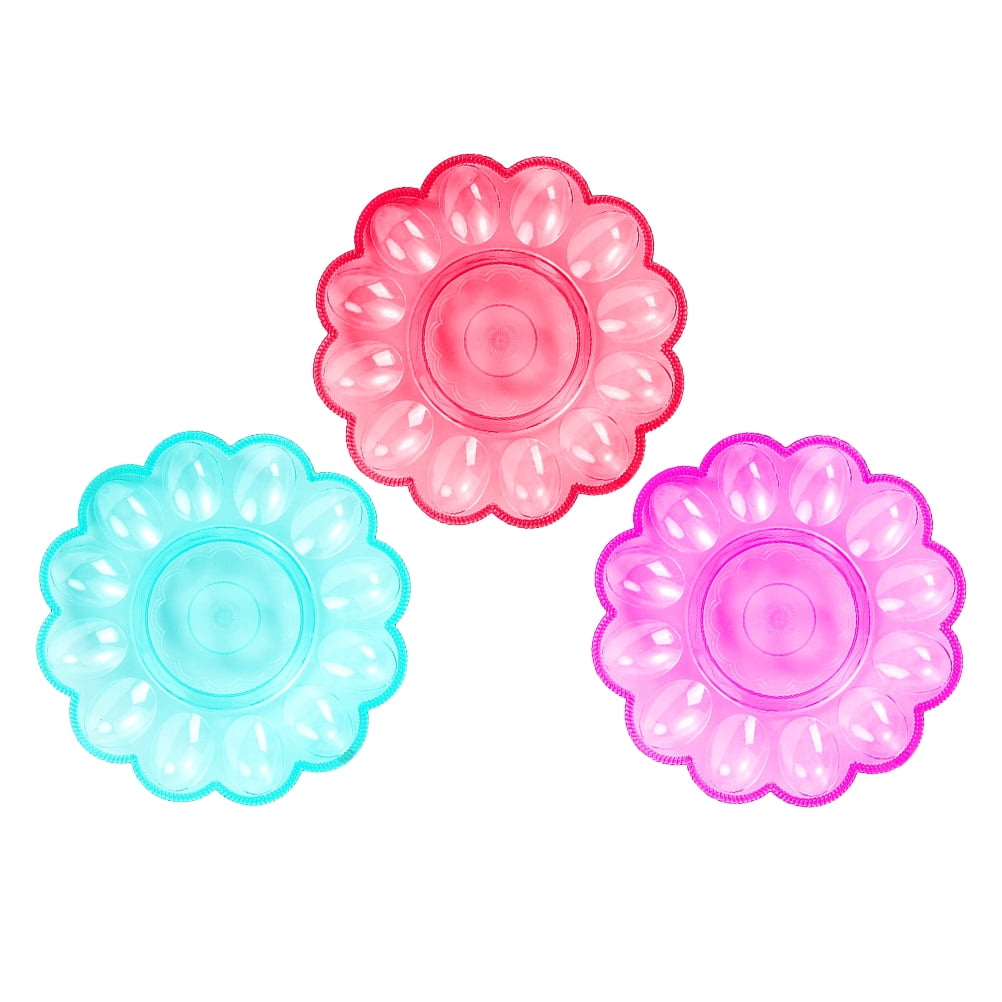 3Pcs Deviled Egg Tray 12 Slot Serving Platter for Easter Eggs and ...