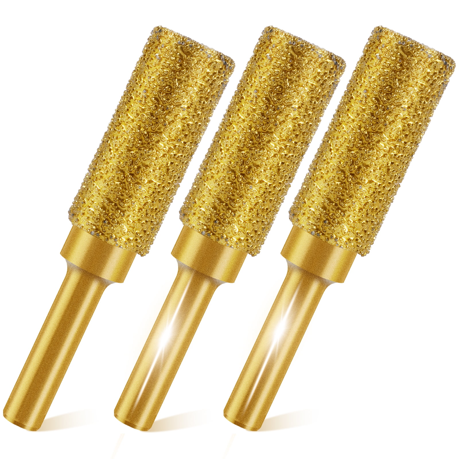 3Pcs Diamond Grinding Bit Set 6mm Shank Universal Diamond Burr Head 8 ...