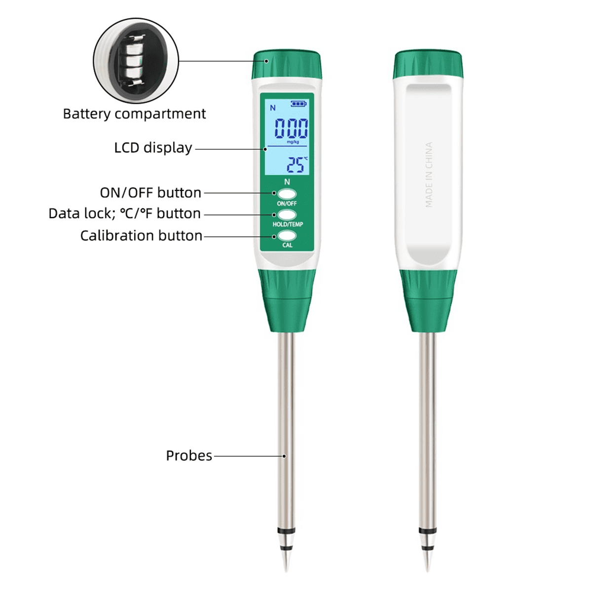 3Pcs Digital Soil Nutrient Tester Meter -K Nitrogen/Phosphorus ...