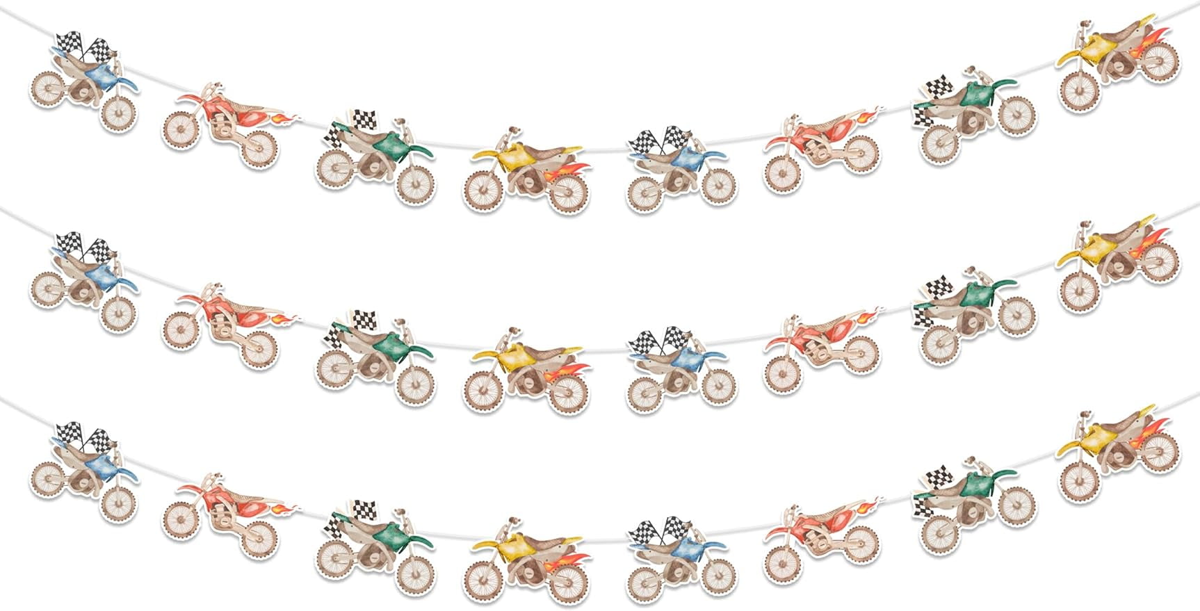 3Pcs Dirt Bike Birthday Banner Boy, Dirt Bike Birthday Party ...