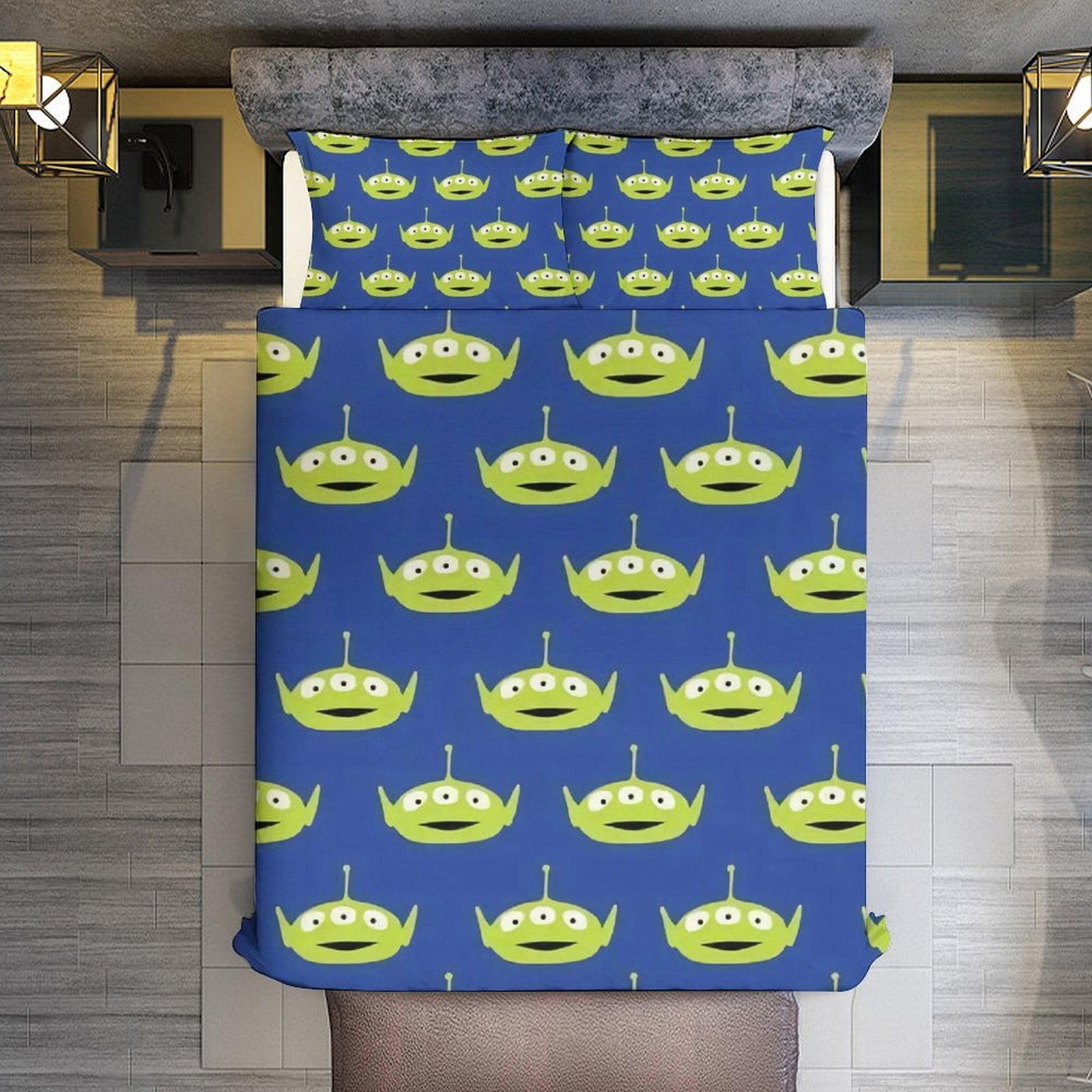 3Pcs Disney&Pixar's Toy Story Alien Duvet Cover with 2 Pillowcases for ...