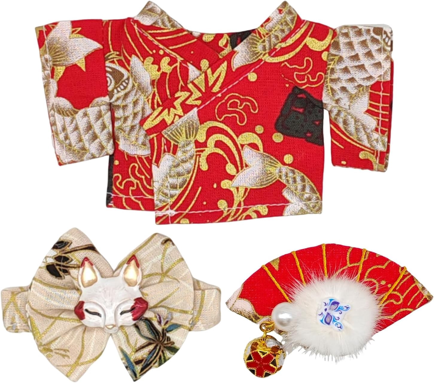 3Pcs Doll Clothes Sets - Handmade Japanese Kimono Outfit for Dolls 15cm ...