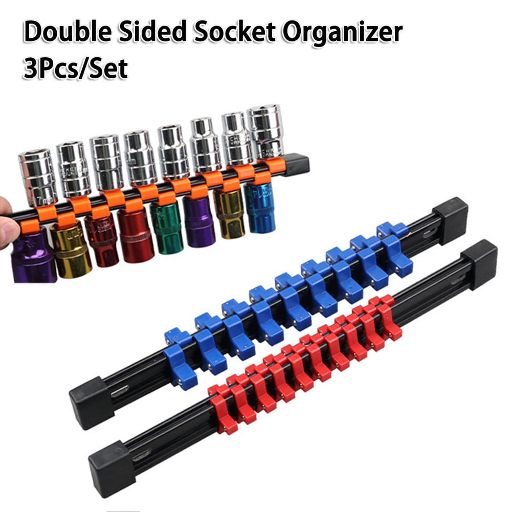 3Pcs Double Sided Socket Organizer Socket Wrench Holders Socket Holders ...