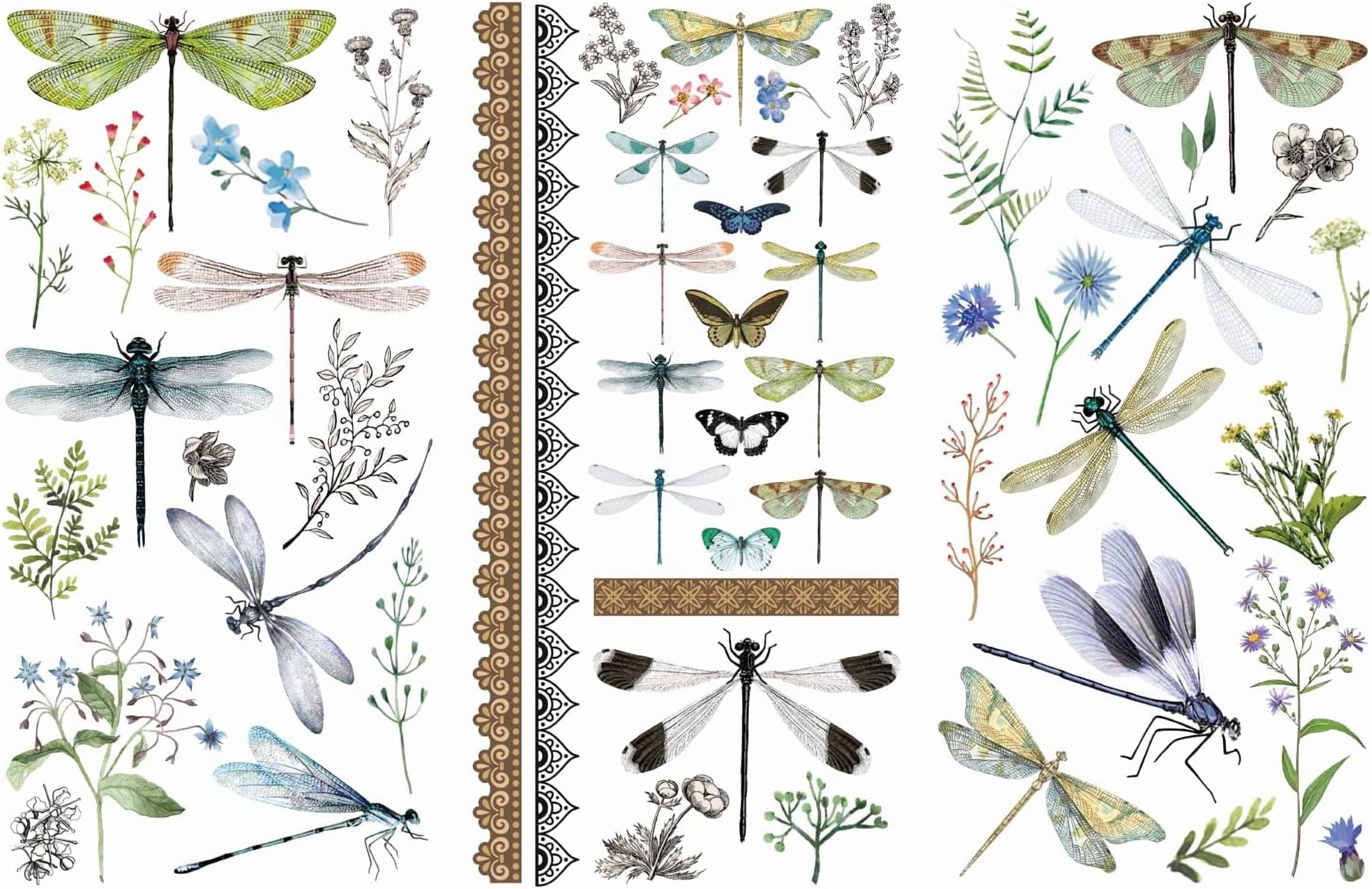 3Pcs Dragonfly Theme Decor Transfers 6x12 inch Furniture Transfer ...