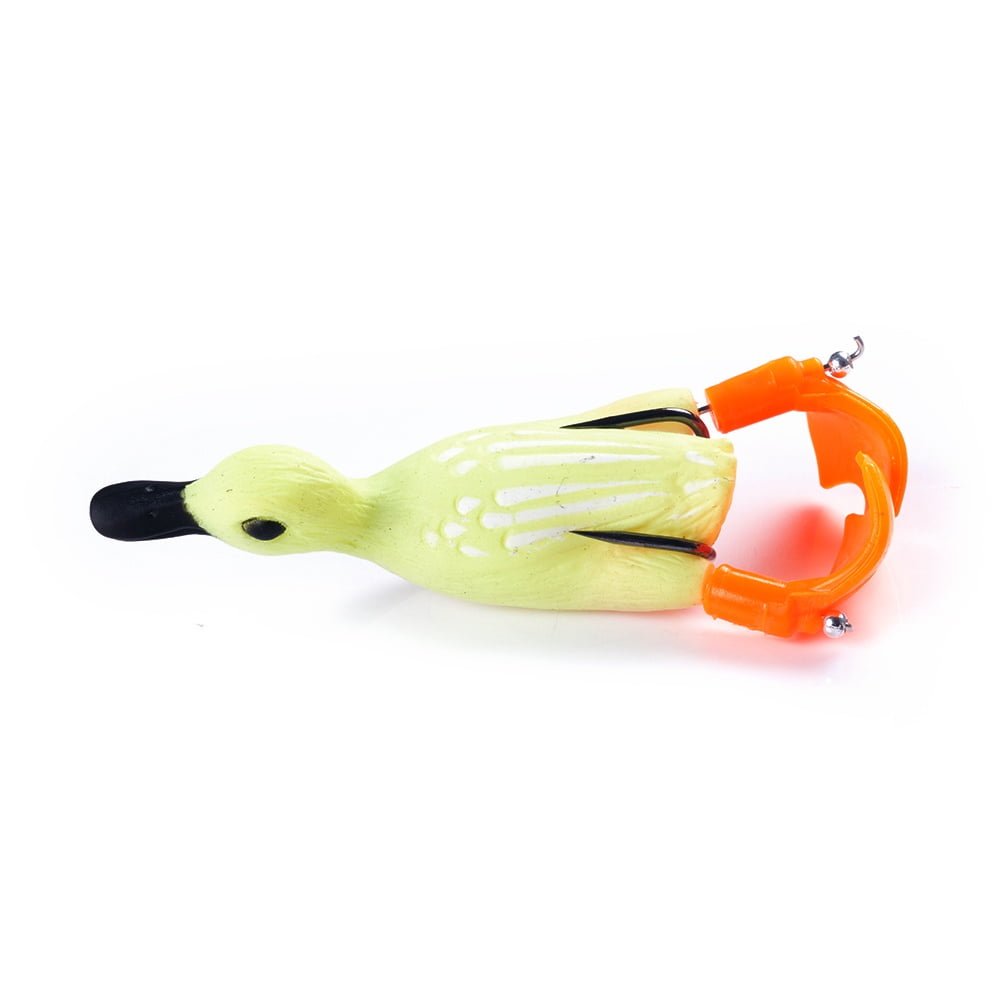 3Pcs Duck Lure with Double Propeller Fishing Silicone Soft Frog 8.5cm ...
