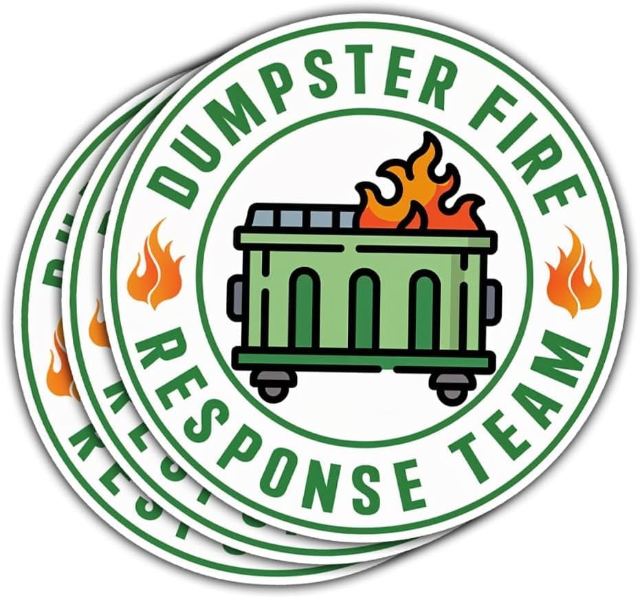 3Pcs Dumpster Fire Response Team Sticker Funny Meme This is Fine ...