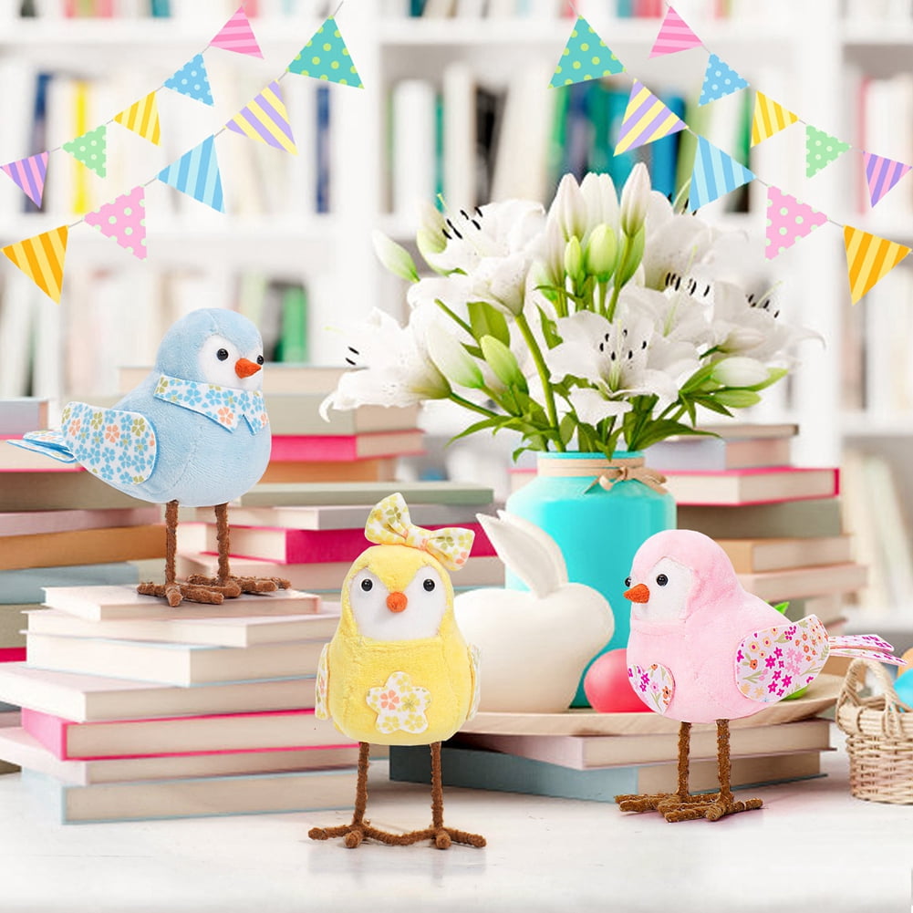 3Pcs Easter Bird Decorations Spring Easter Bird Figurines Home Table ...