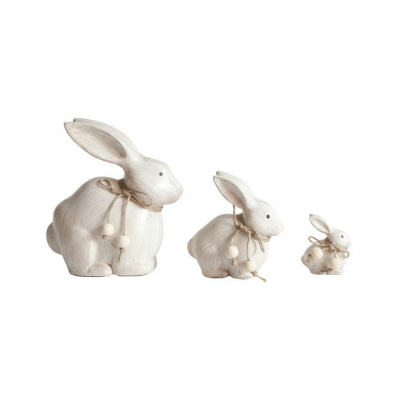 3Pcs Easter Decorations - Wooden Easter Bunny Figurine Rustic Rabbits ...