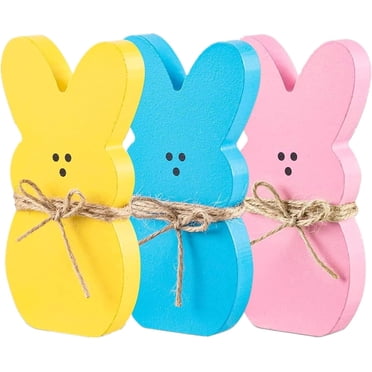 8.66 Inch Easter Flocked Bunny Figurine, Colorful Velvet Easter Rabbit ...