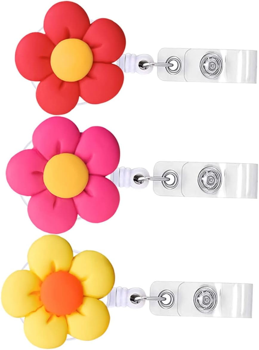 3Pcs Easy-to-Pull Badge Name Card Clips id Badge Reel Name Badge reels ...