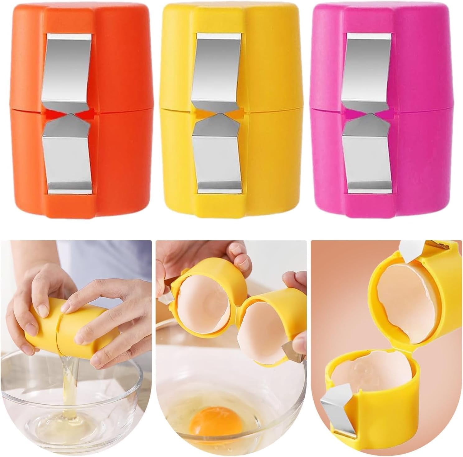 3Pcs Egg Shell Cracker Breaker Opener Peeler Remover Separator for Hard ...