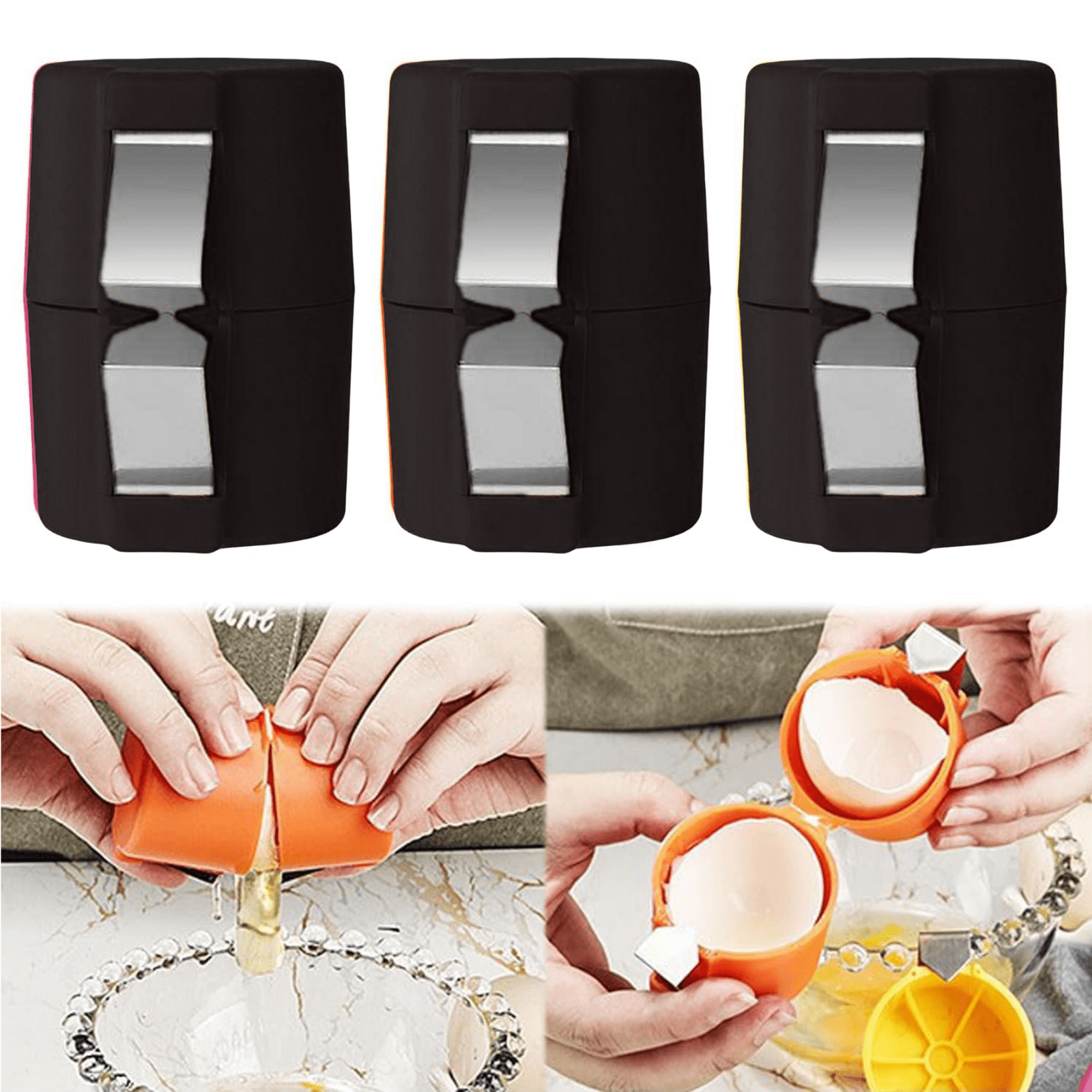 3Pcs Egg Shell Opener, 2026 New Egg Cracker Tool for Raw Eggs, Hard ...
