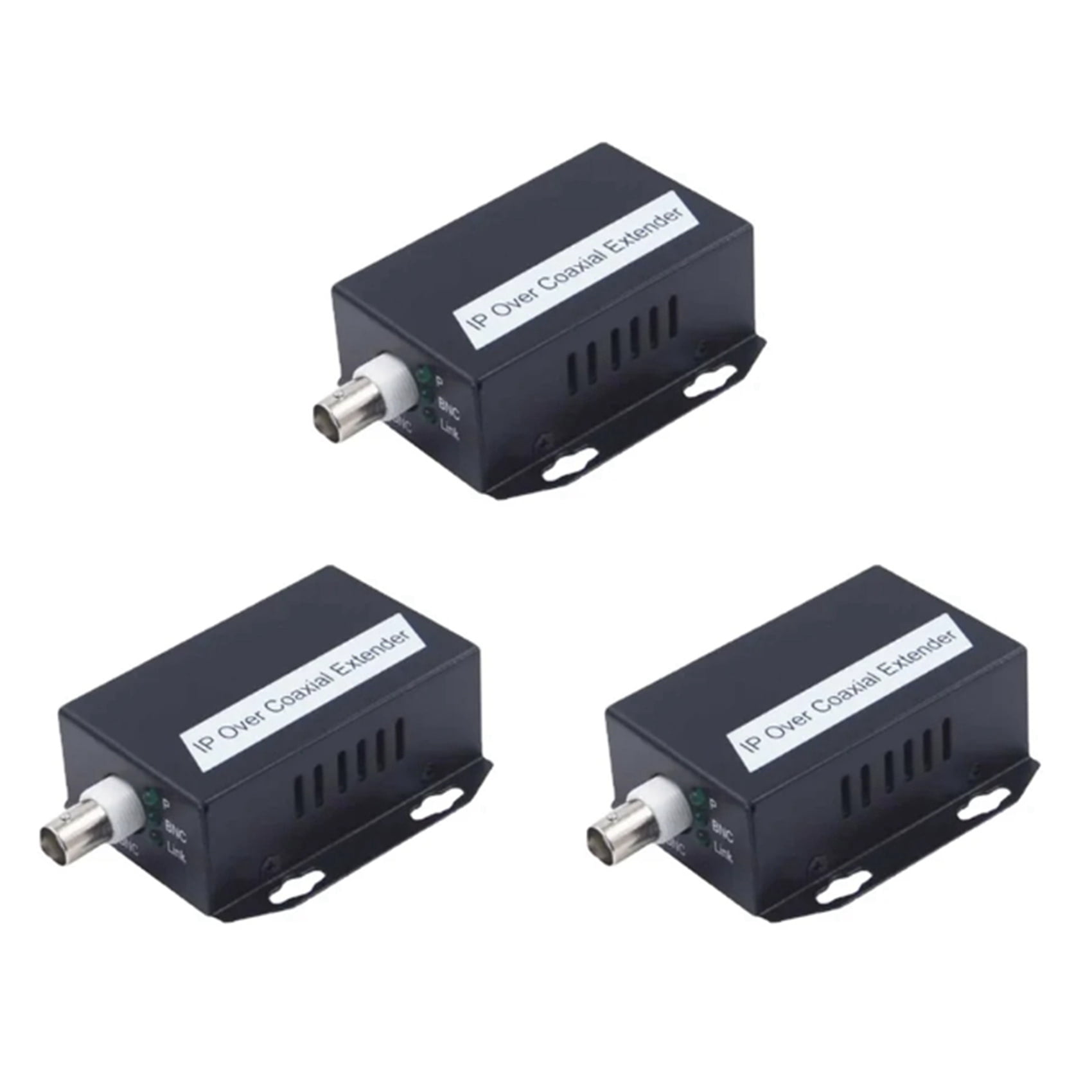 3Pcs Ethernet IP Extender over Coax HD Network Kit EoC Coaxial Cable ...