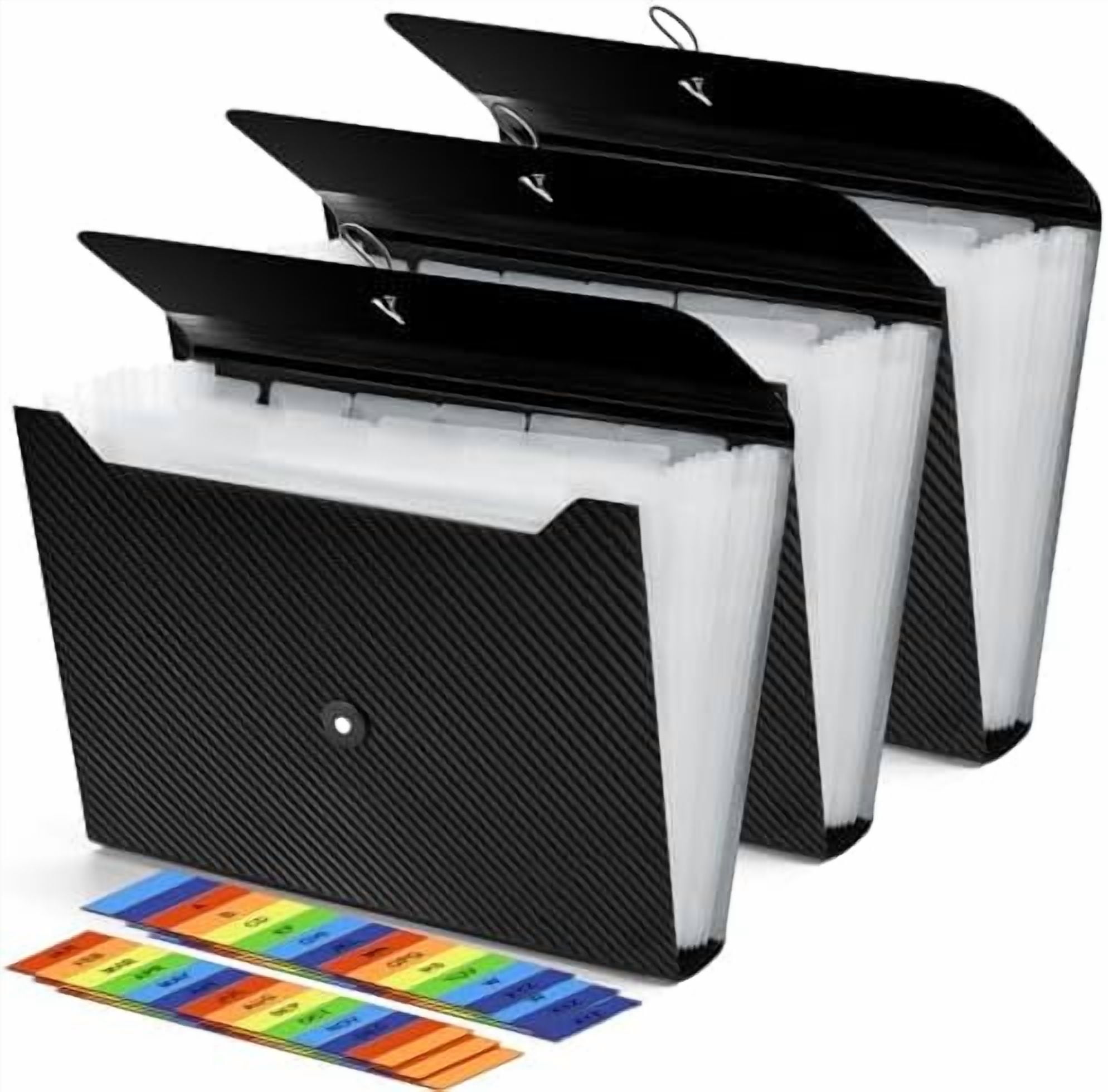 3Pcs Expanding File Folder, 13 Pockets Accordion File Holder Organizer ...