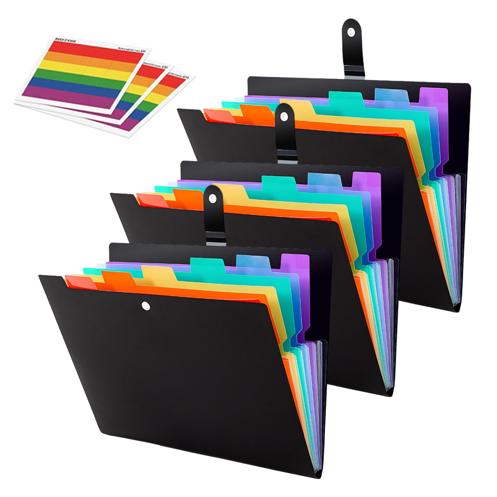 3Pcs Expanding File Folders Large Capacity 7 Grids Reusable Lightweight ...