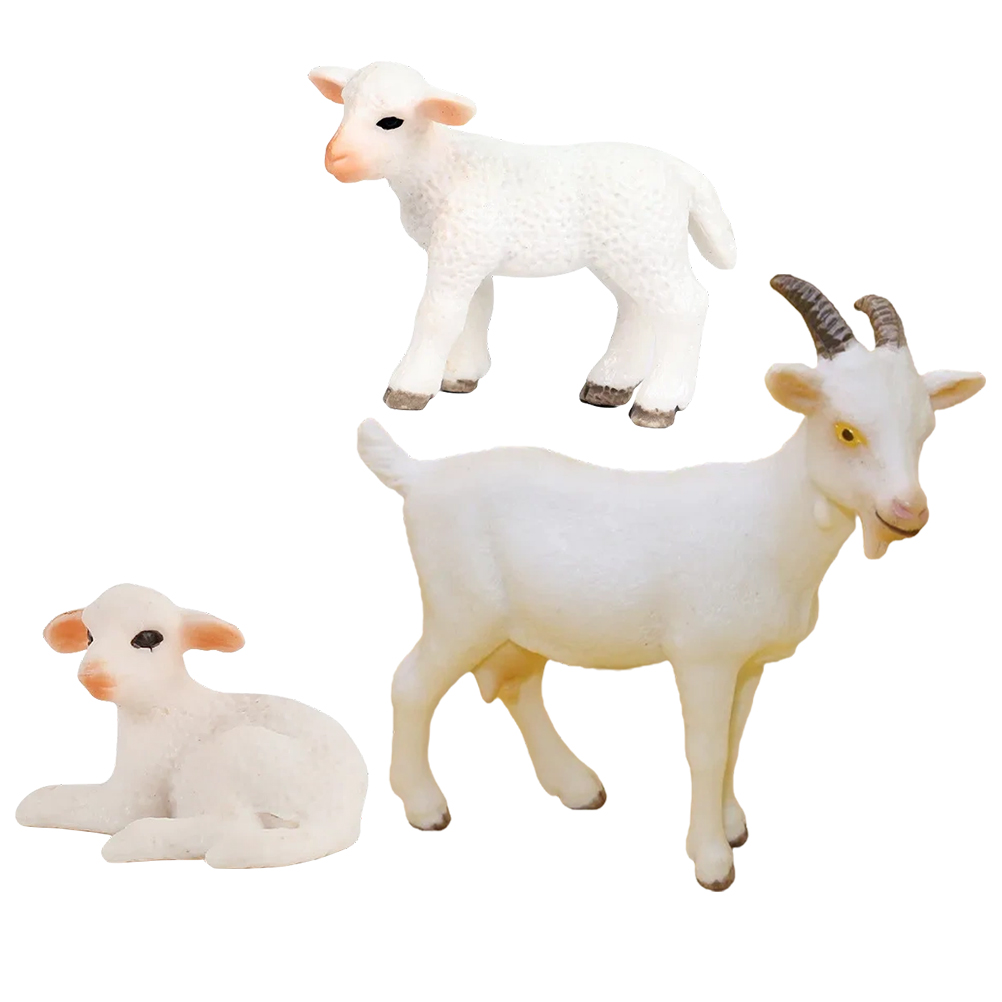 3Pcs Fake Sheep Figurines Miniature Sheep Toys Simulation Sheep ...