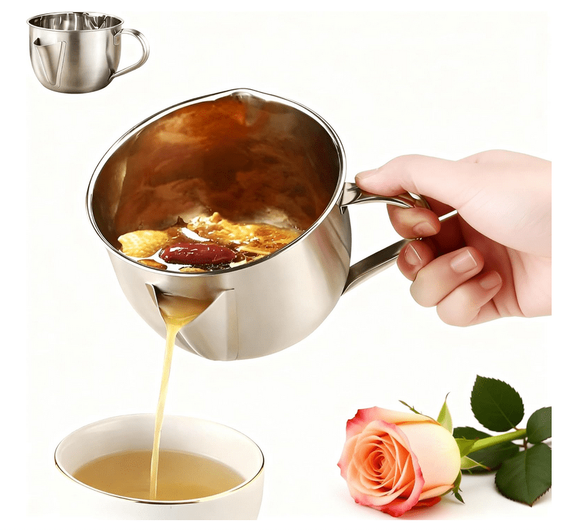 3Pcs Fat Separator with Dual Spout Design, Gravy Separator Stainless ...