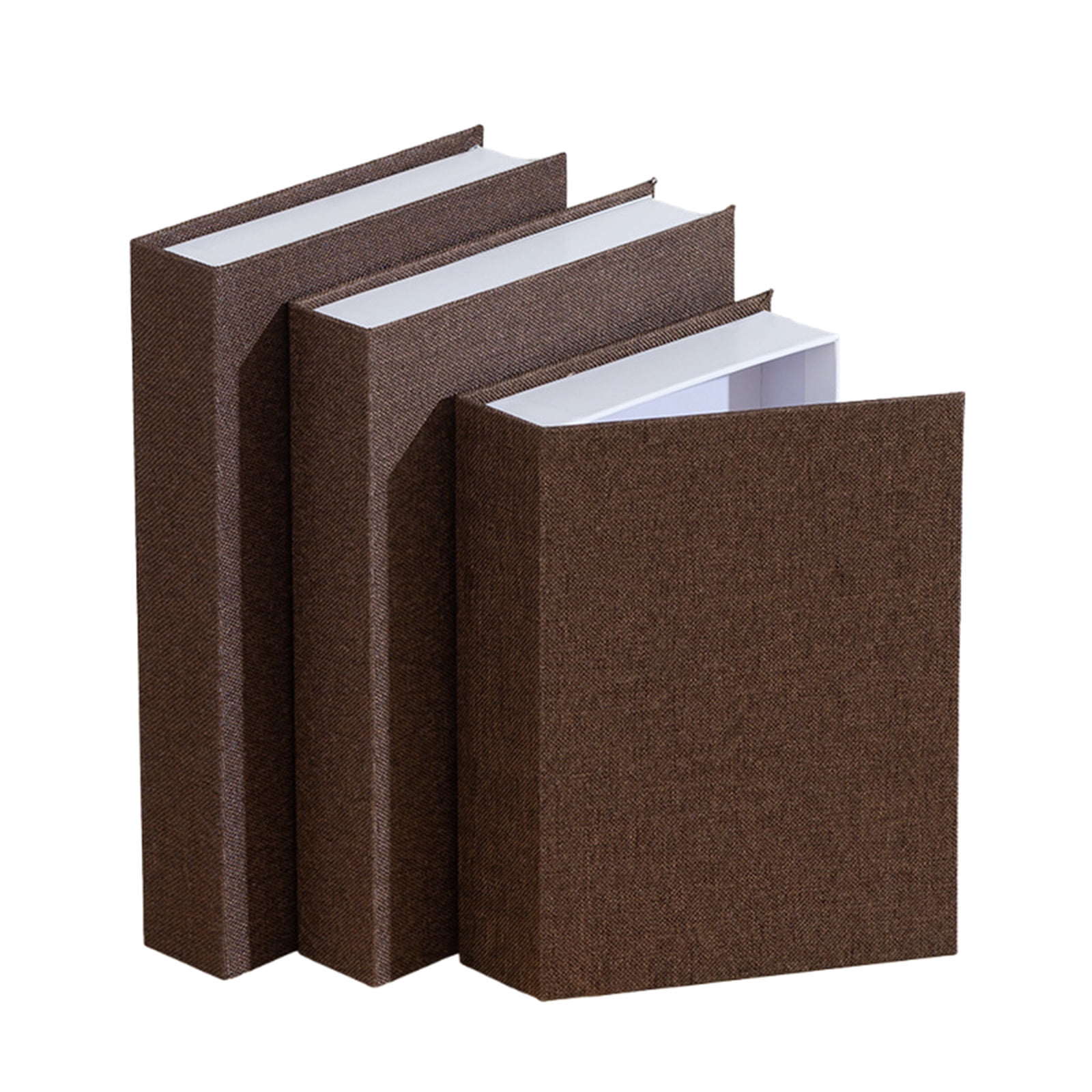 3Pcs Faux Books for Decoration, Linen Fake Book Boxes Blank Stacked ...