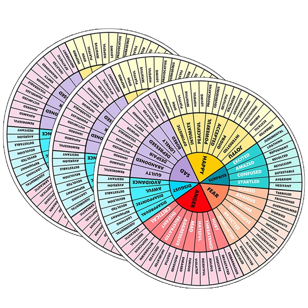 3Pcs Feelings Wheel Sticker Magnetic Emotions Wheel Decals Emotion ...