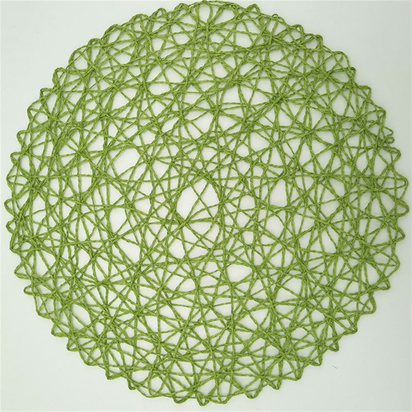 3Pcs Fine Paper Cord Placemat Round Random Braided Table Insulation Mat ...