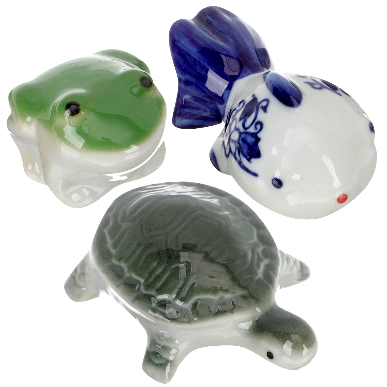 3Pcs Fish Tank Floating Craft Ceramic Animal Craft Fish Tank Turtle ...
