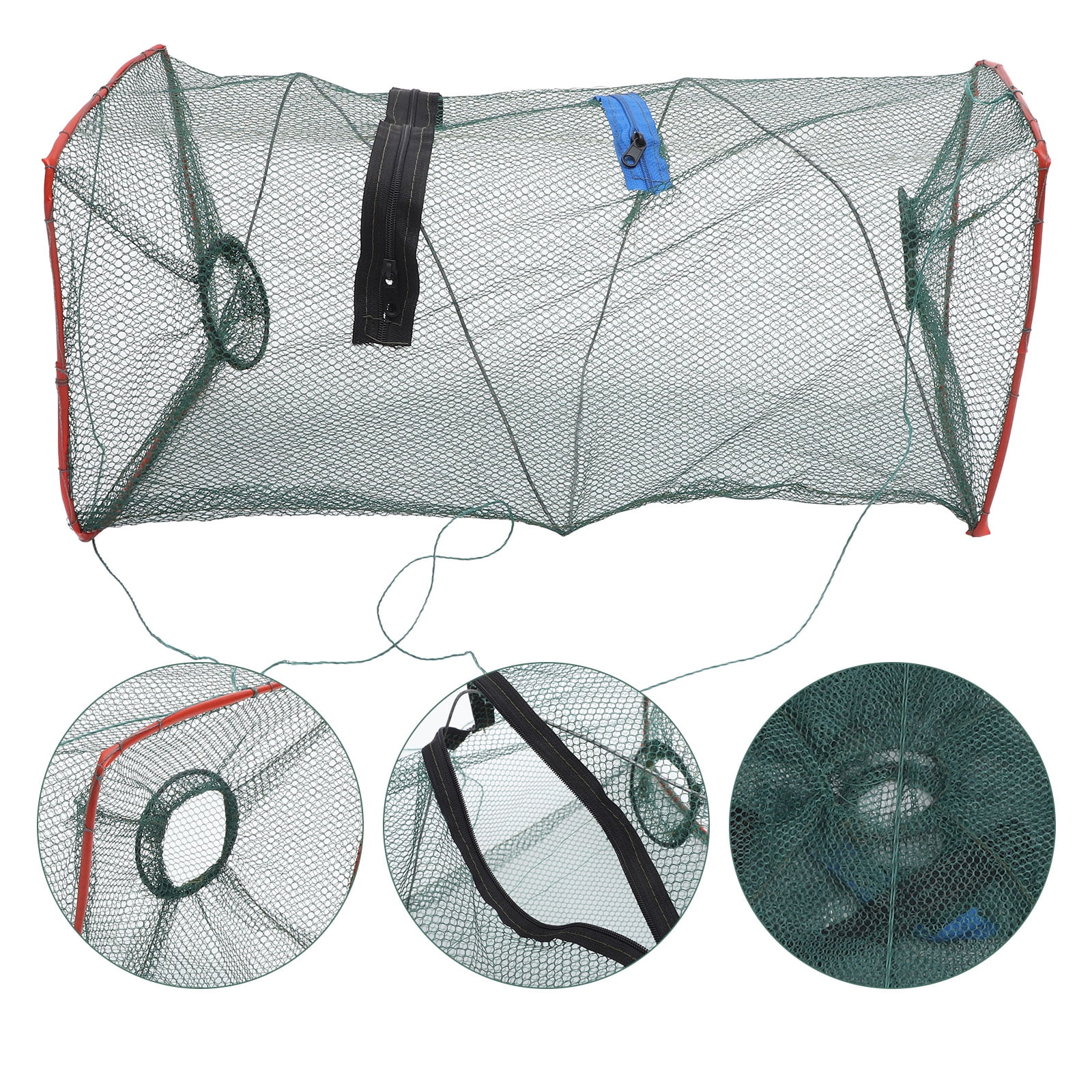 3Pcs Fishing Bait Trap for Crawfish Shrimp Net, Fish Traps Foldable Nylon Fishing Outdoor Cast ...